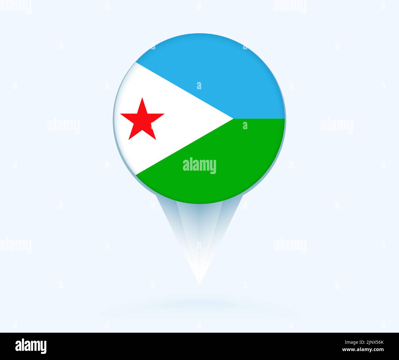 Map pointer with flag of Djibouti. Vector flag sign on blue background Stock Vector Image & Art ...