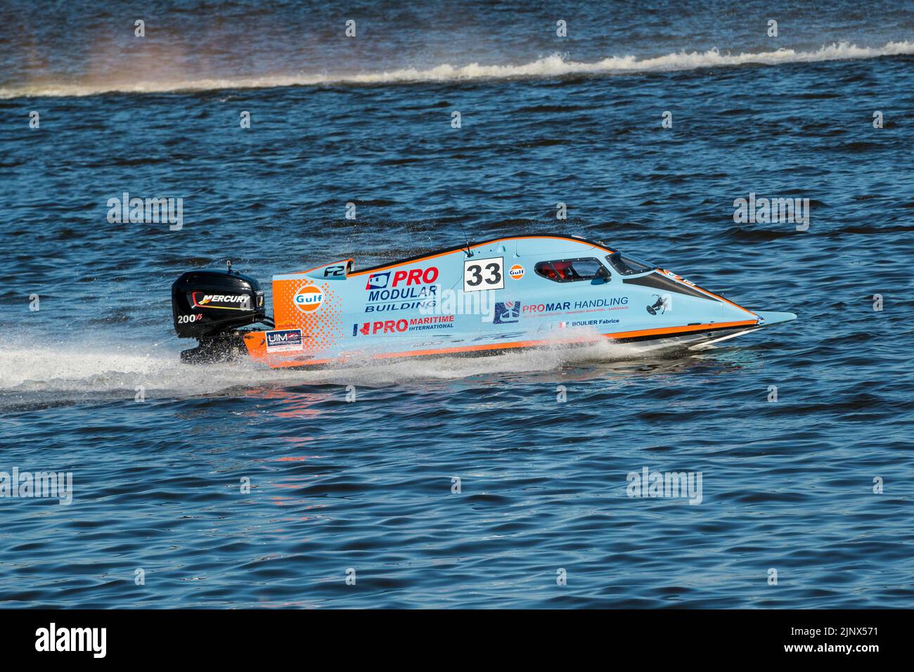 KUPISKIS, LITHUANIA, 13th August 2022 : Powerboats racing at UIM F2 World Championship Stock ...