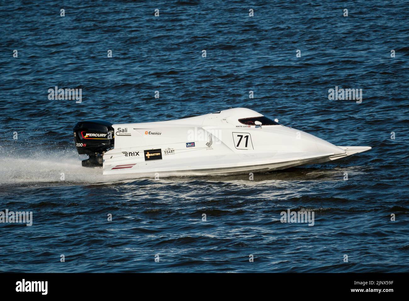 KUPISKIS, LITHUANIA, 13th August 2022 : Powerboats racing at UIM F2 World Championship Stock ...