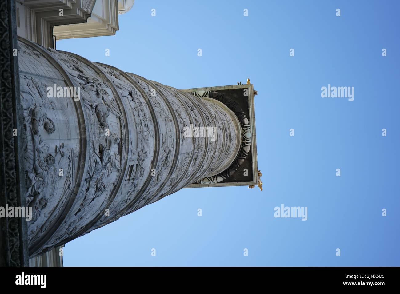 The main pillar of the Karl's Church in Vienna photographed from the ...