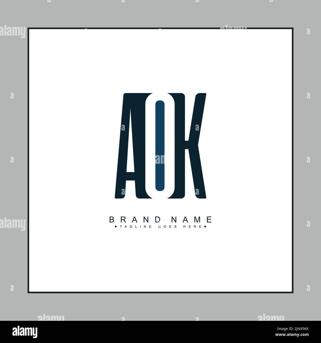Initial Letter AOK Logo - Simple Business Logo for Alphabet A, O and K ...