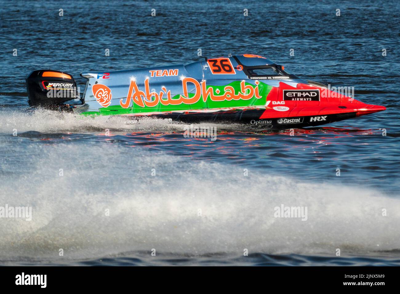 KUPISKIS, LITHUANIA, 13th August 2022 : Powerboats racing at UIM F2 World Championship Stock ...