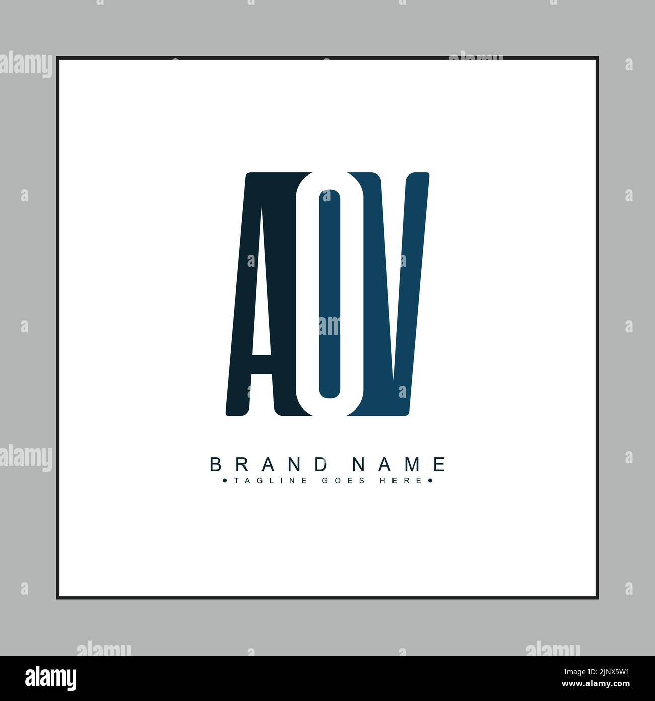 Minimal Business logo for Alphabet AOV - Initial Letter A, O and V ...