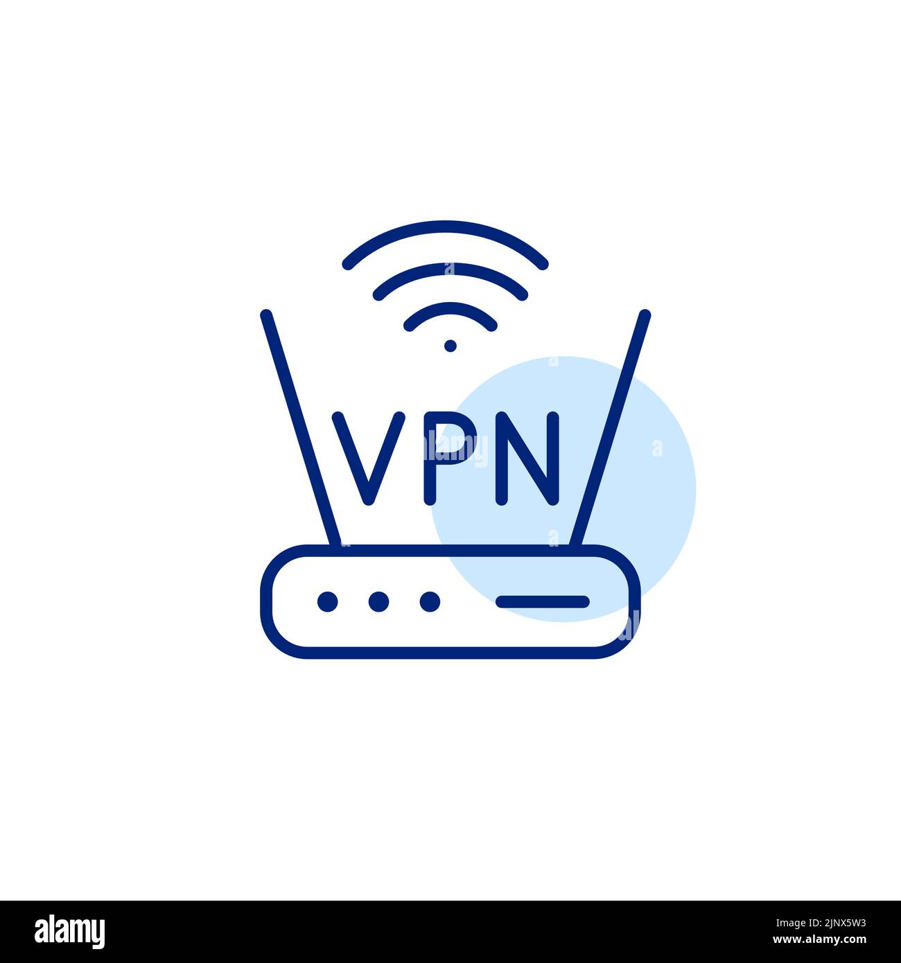 WIFI router using VPN. Pixel perfect, editable stroke line art icon ...
