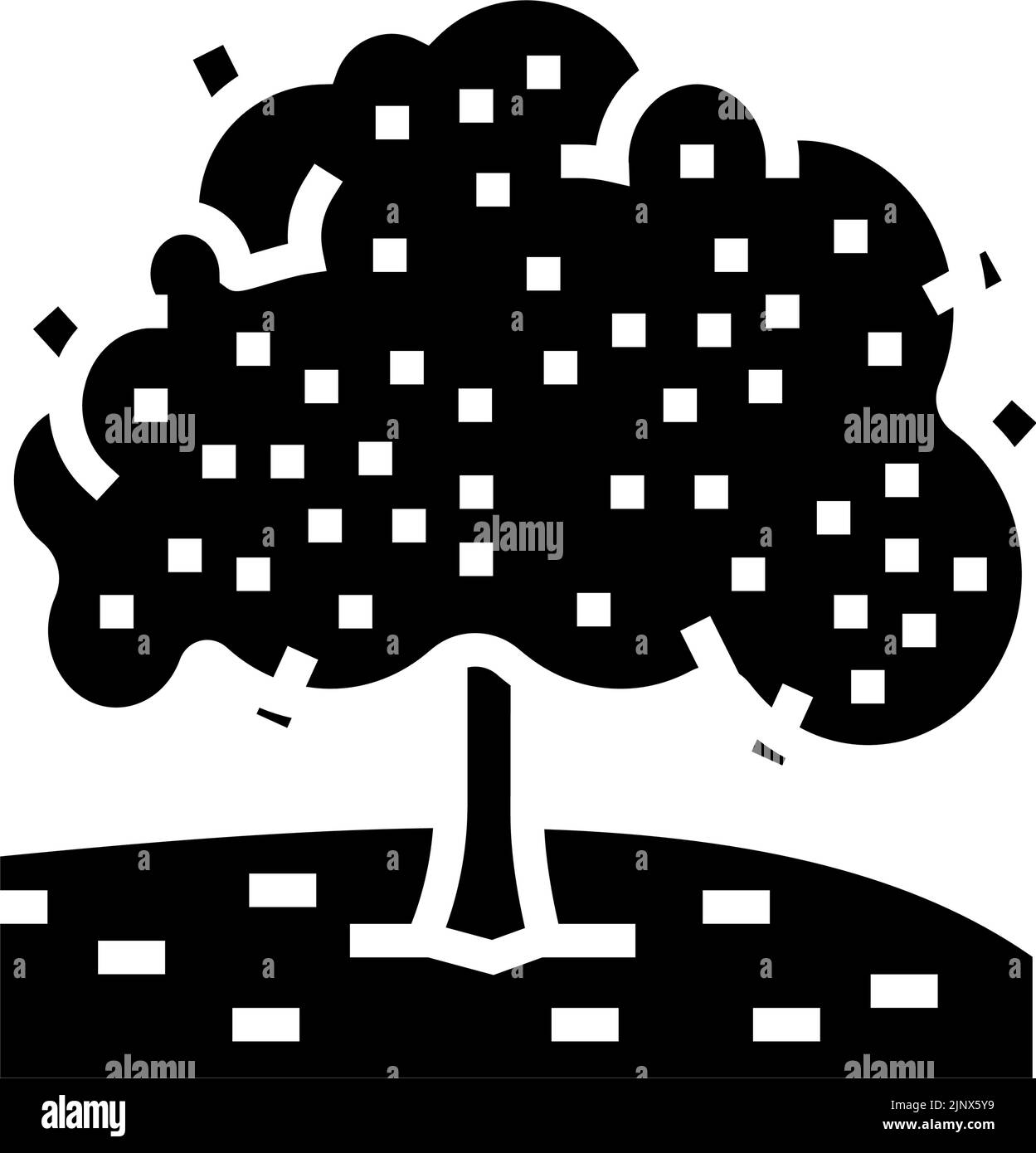 cherry tree glyph icon vector illustration Stock Vector Image & Art - Alamy