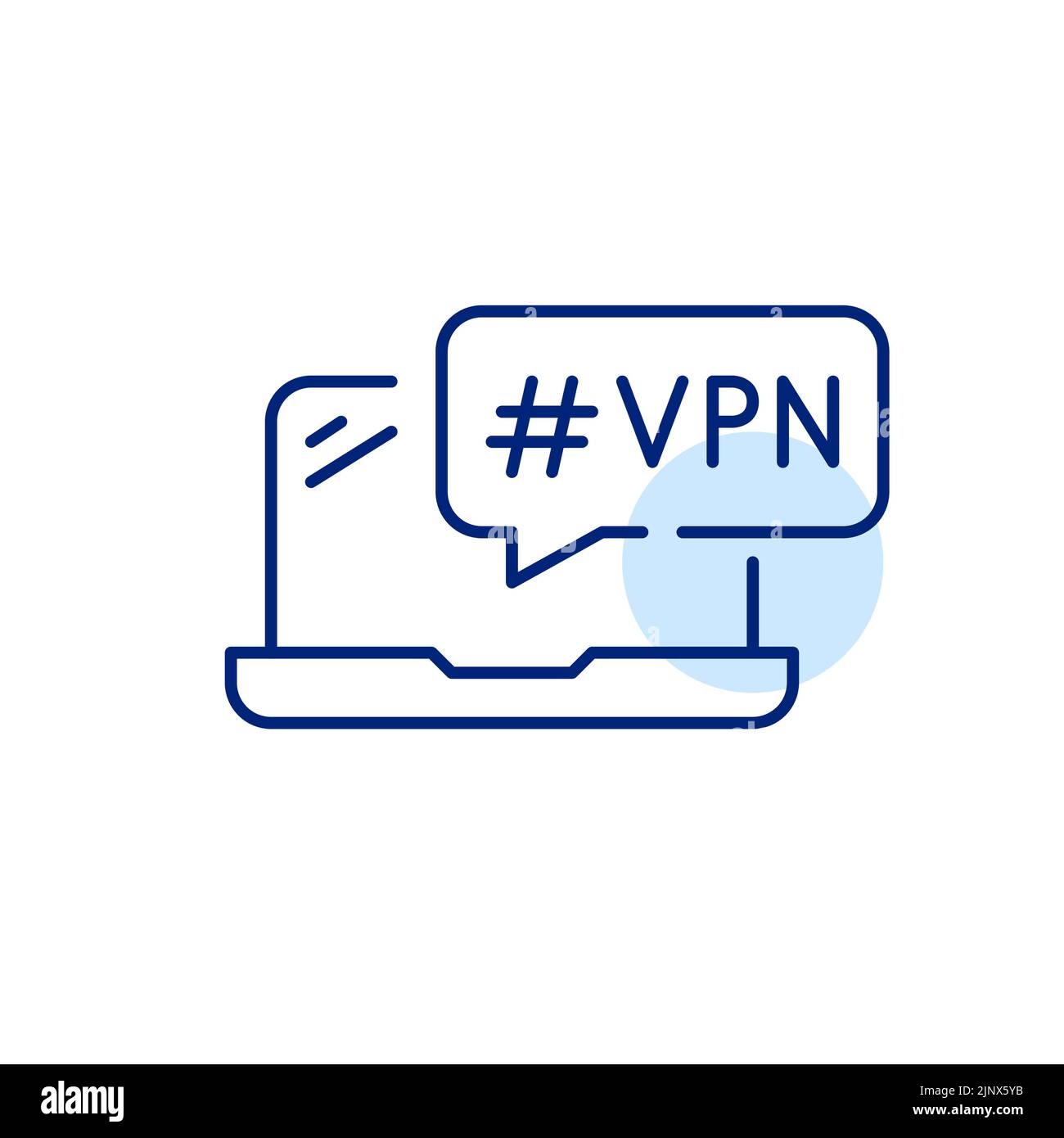 VPN notification on a laptop. Pixel perfect, editable stroke line art icon Stock Vector Image ...