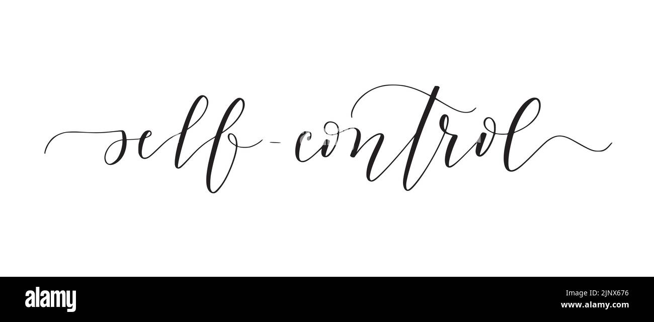 Self-control. Cute modern calligraphy inspirational word Stock Vector ...