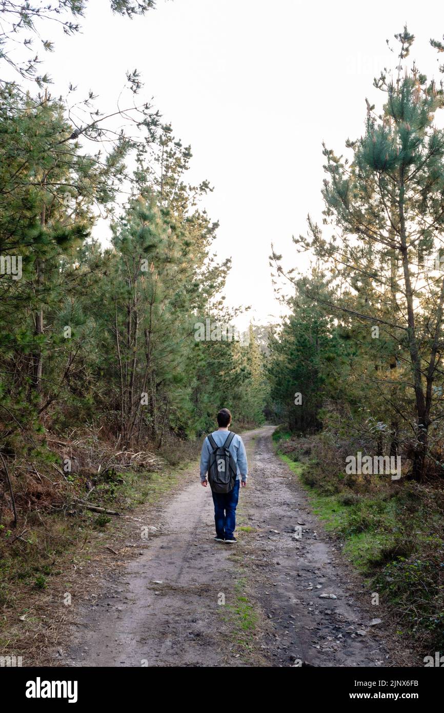 Male tourist walking on path hi-res stock photography and images - Alamy