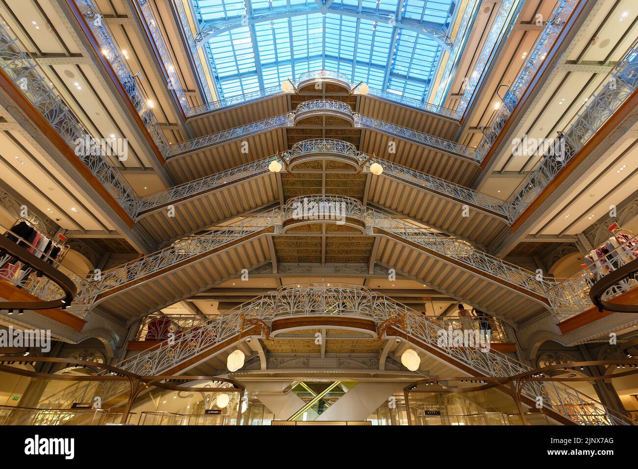 Interior view of the landmark Samaritaine luxury department store ...