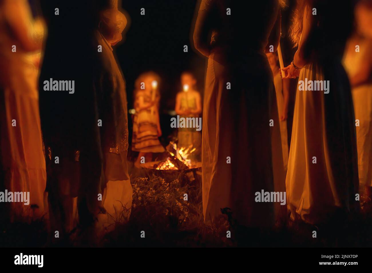 Women at the night ceremony. Ceremony space Stock Photo - Alamy