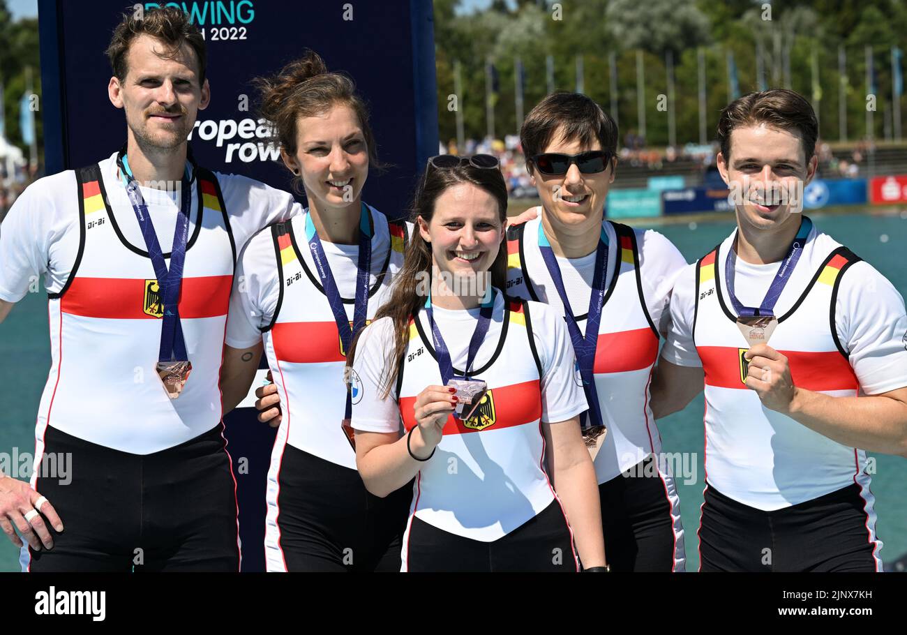 Munich, Germany. 14th Aug, 2022. European Championships, Rowing, Four ...