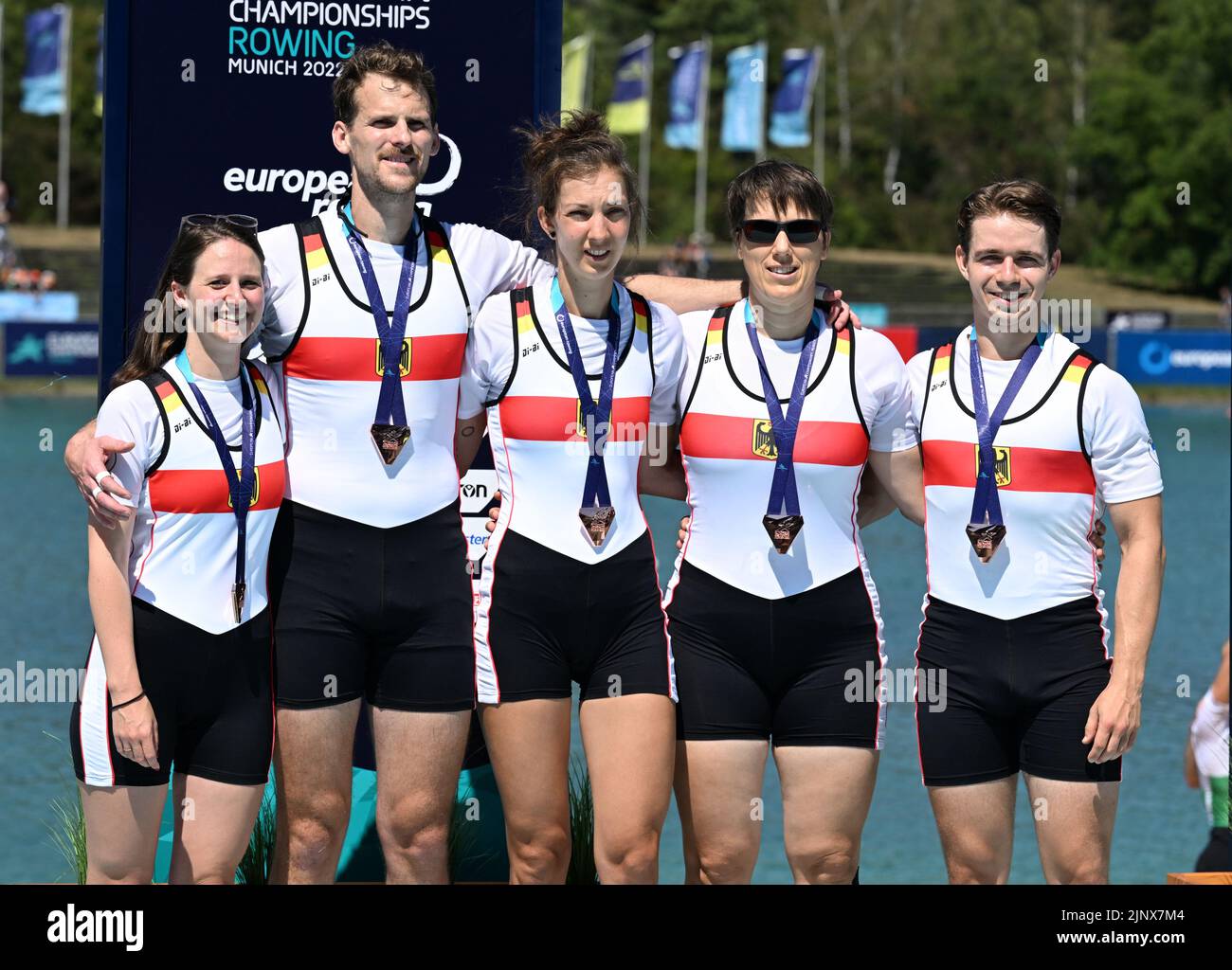 Munich, Germany. 14th Aug, 2022. European Championships, Rowing, Four ...