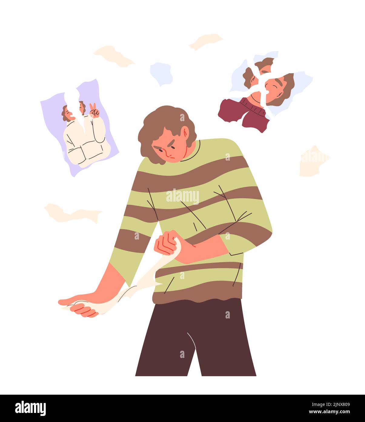 Man hates appearance tears up photos in rage Stock Vector Image & Art ...