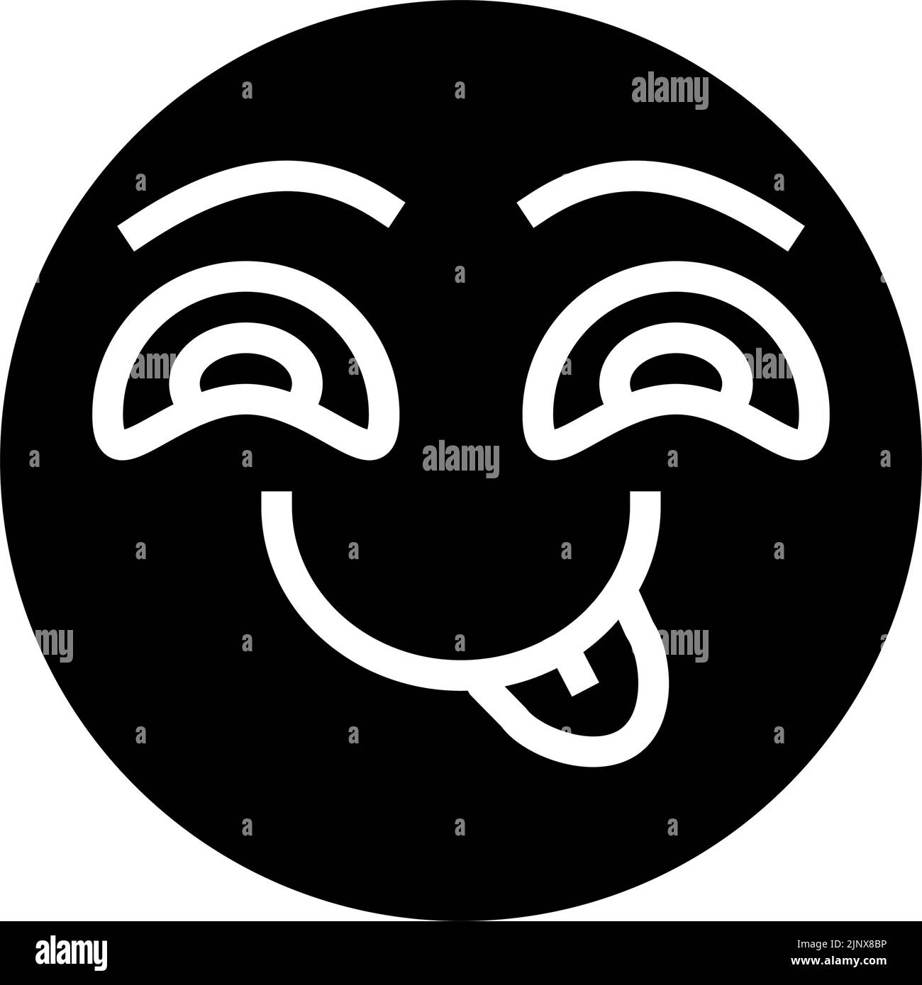 fun emoji glyph icon vector illustration Stock Vector Image & Art - Alamy