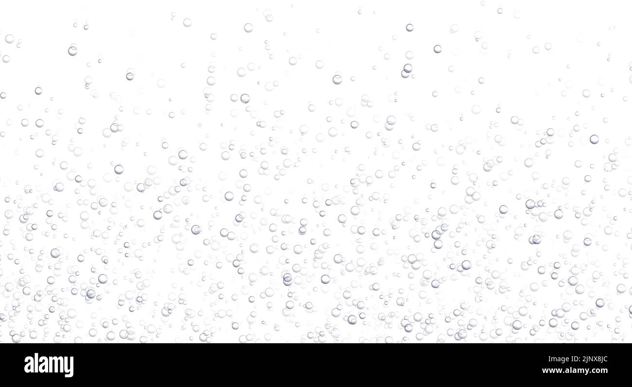 Underwater fizzing bubbles, soda or champagne carbonated drink ...