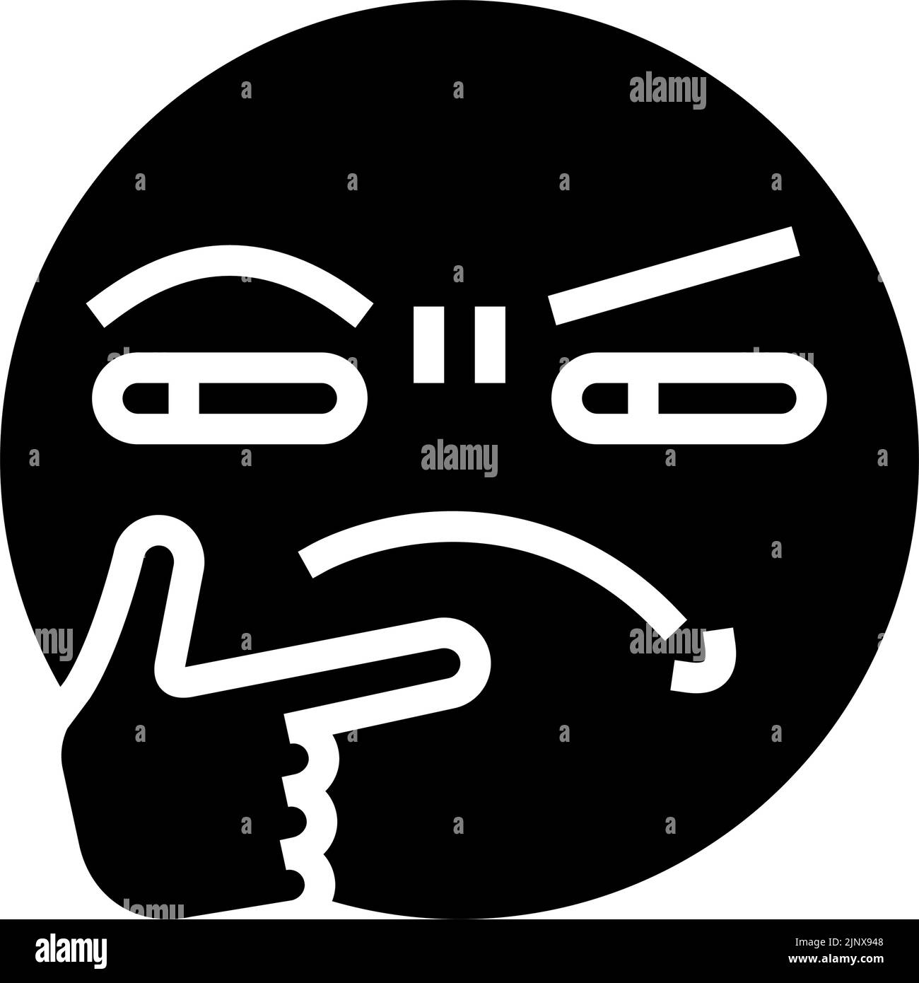 confused emoji glyph icon vector illustration Stock Vector Image & Art ...