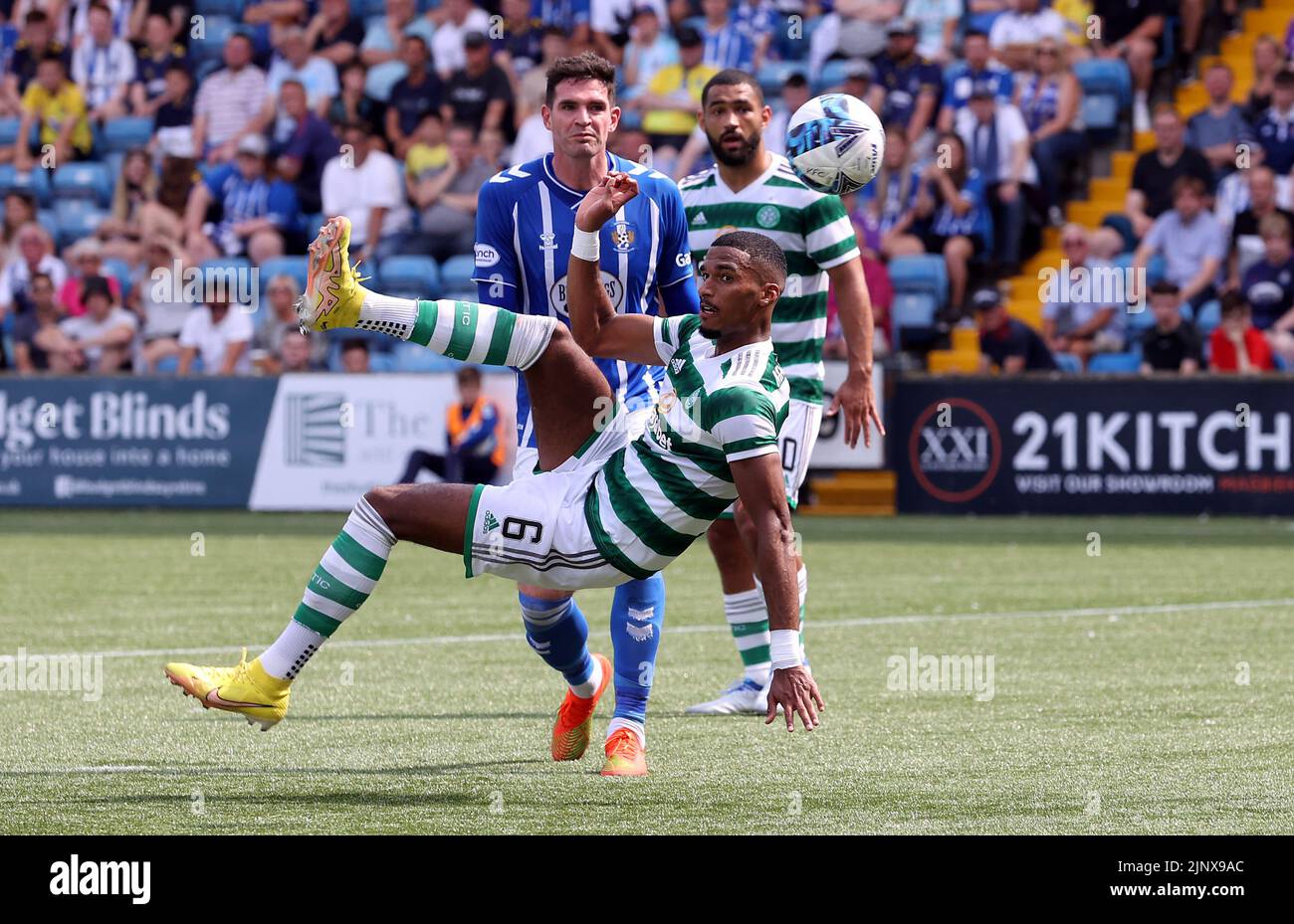 Celtic’s Moritz Jenz scores their side's third goal of the game during ...