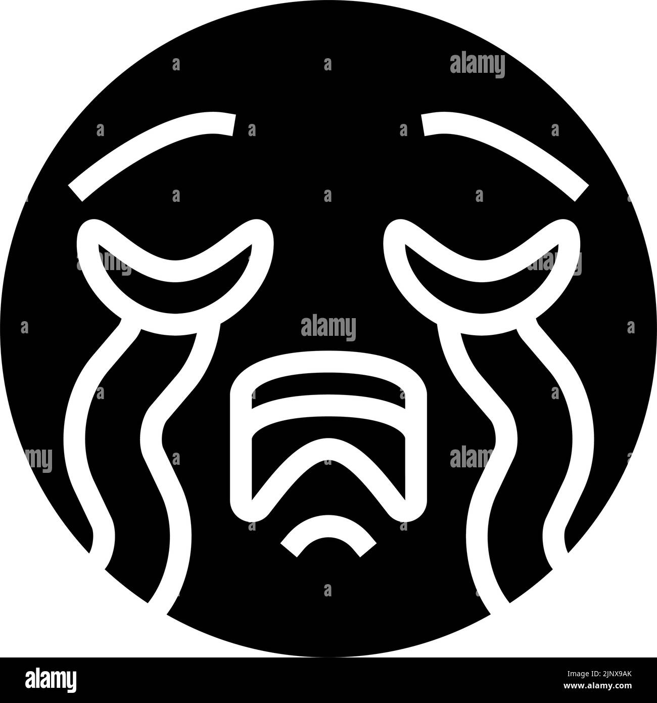 cry emoji glyph icon vector illustration Stock Vector Image & Art - Alamy