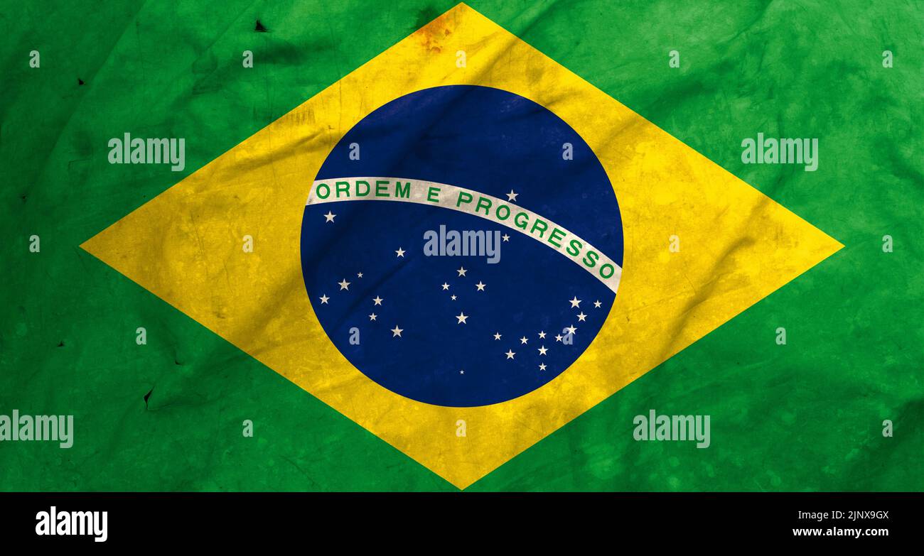 National flag Brazil, Brazil flag, fabric flag Brazil, 3D work and 3D ...