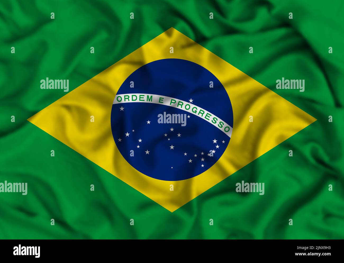 National flag Brazil, Brazil flag, fabric flag Brazil, 3D work and 3D ...