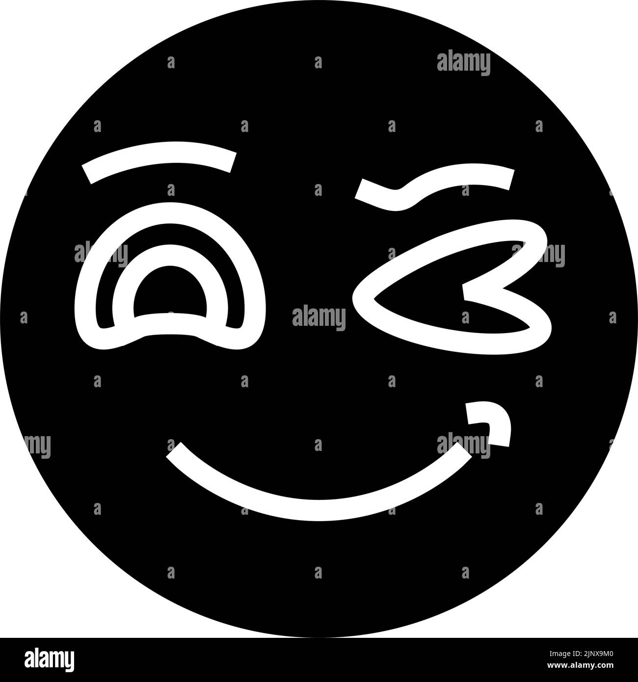 wink emoji glyph icon vector illustration Stock Vector Image & Art - Alamy