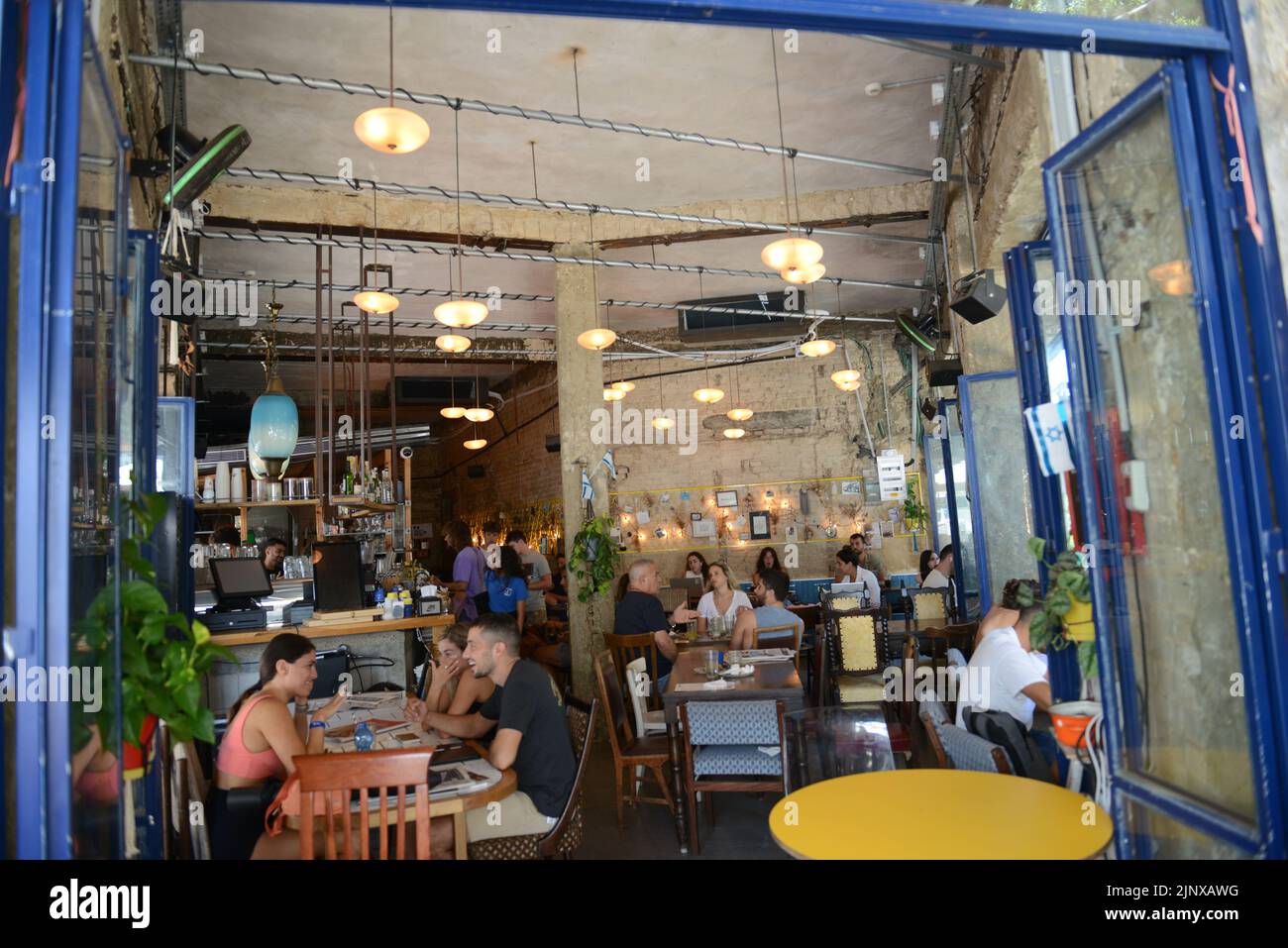 The poular Nabi Yuna cafe & bar in Tel-Aviv, Israel Stock Photo - Alamy