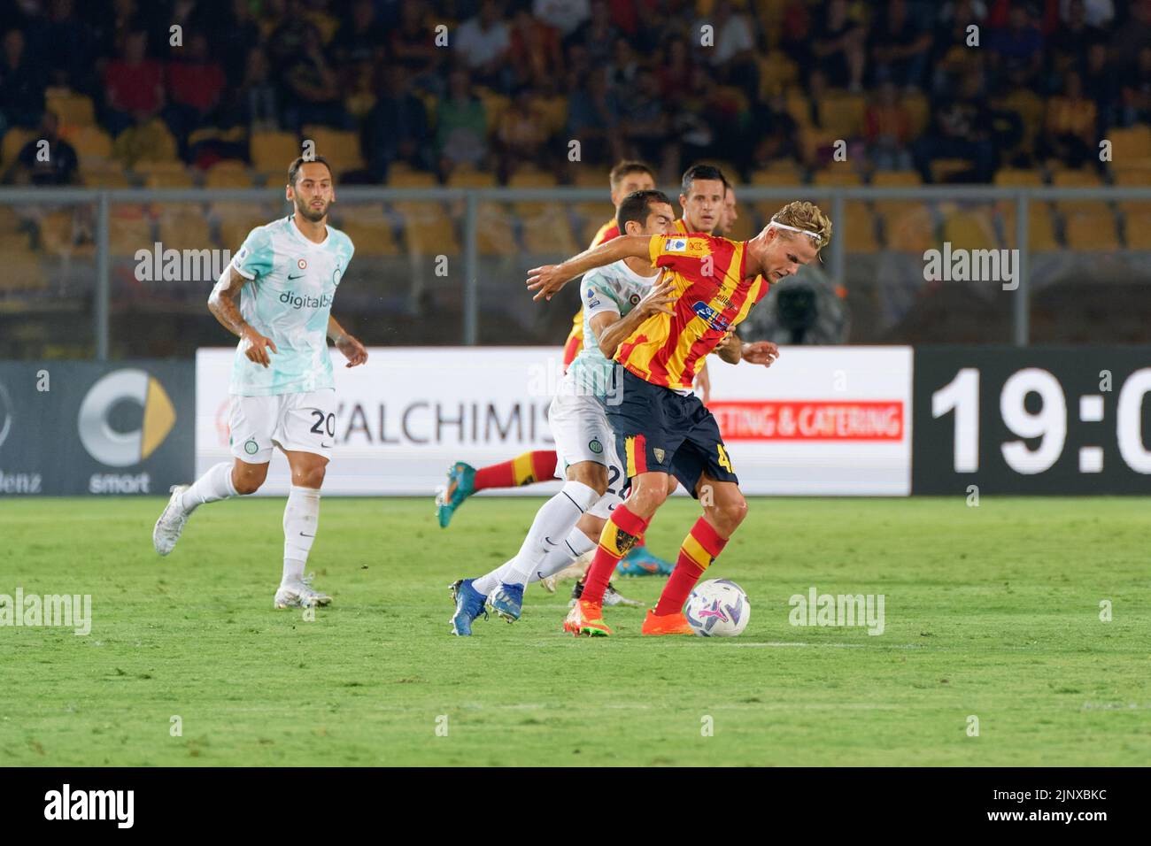 Via Del Mare stadium, Lecce, Italy, August 13, 2022, Morten Hjulmand ...