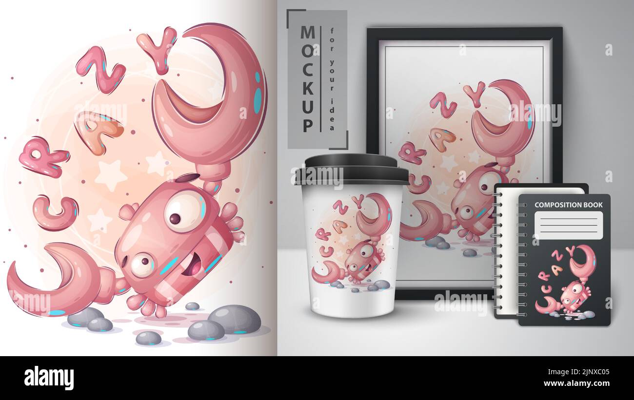 Cartoon childish character animal crab Stock Vector Image & Art - Alamy