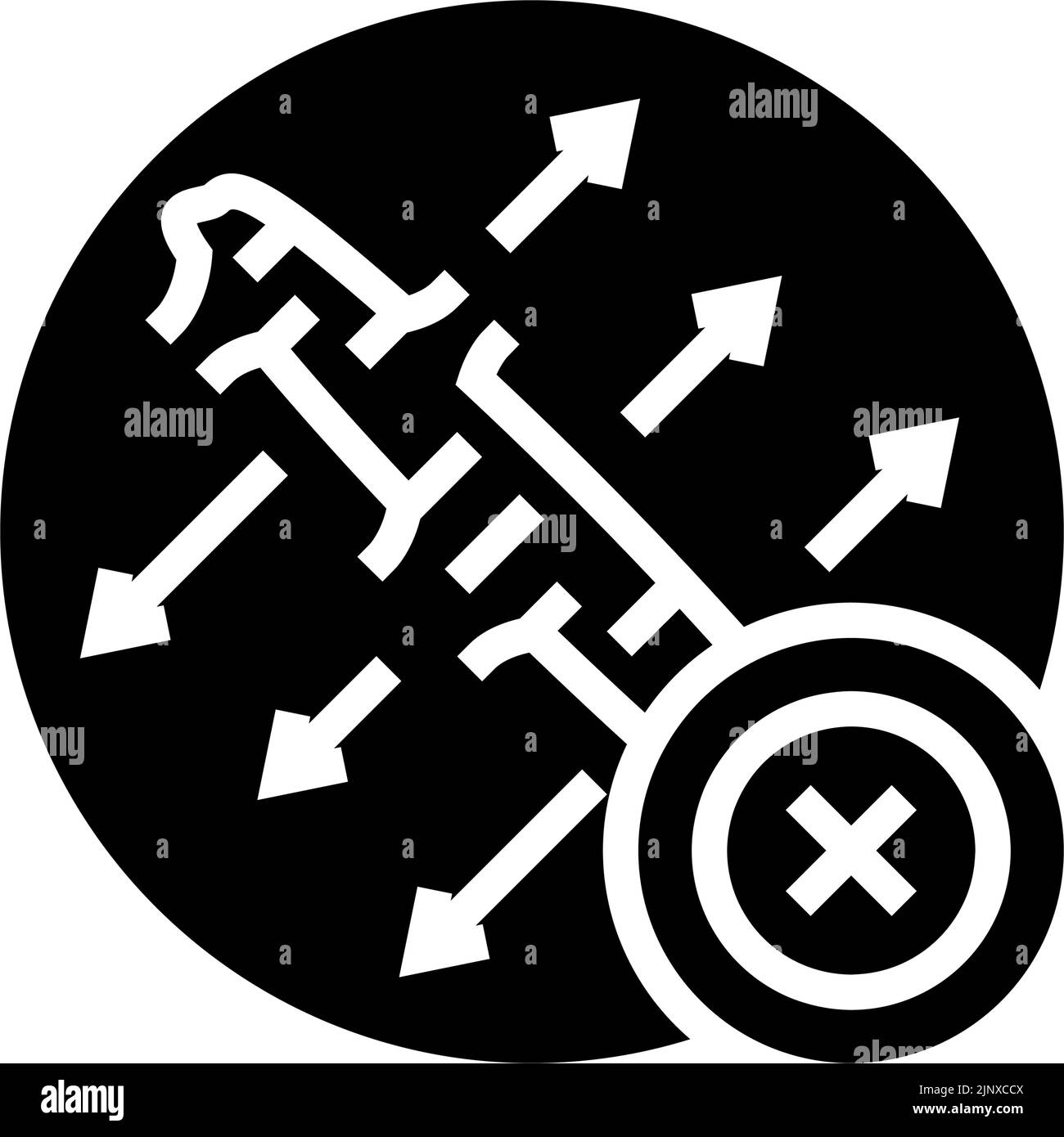 do not stretch scar glyph icon vector illustration Stock Vector Image ...