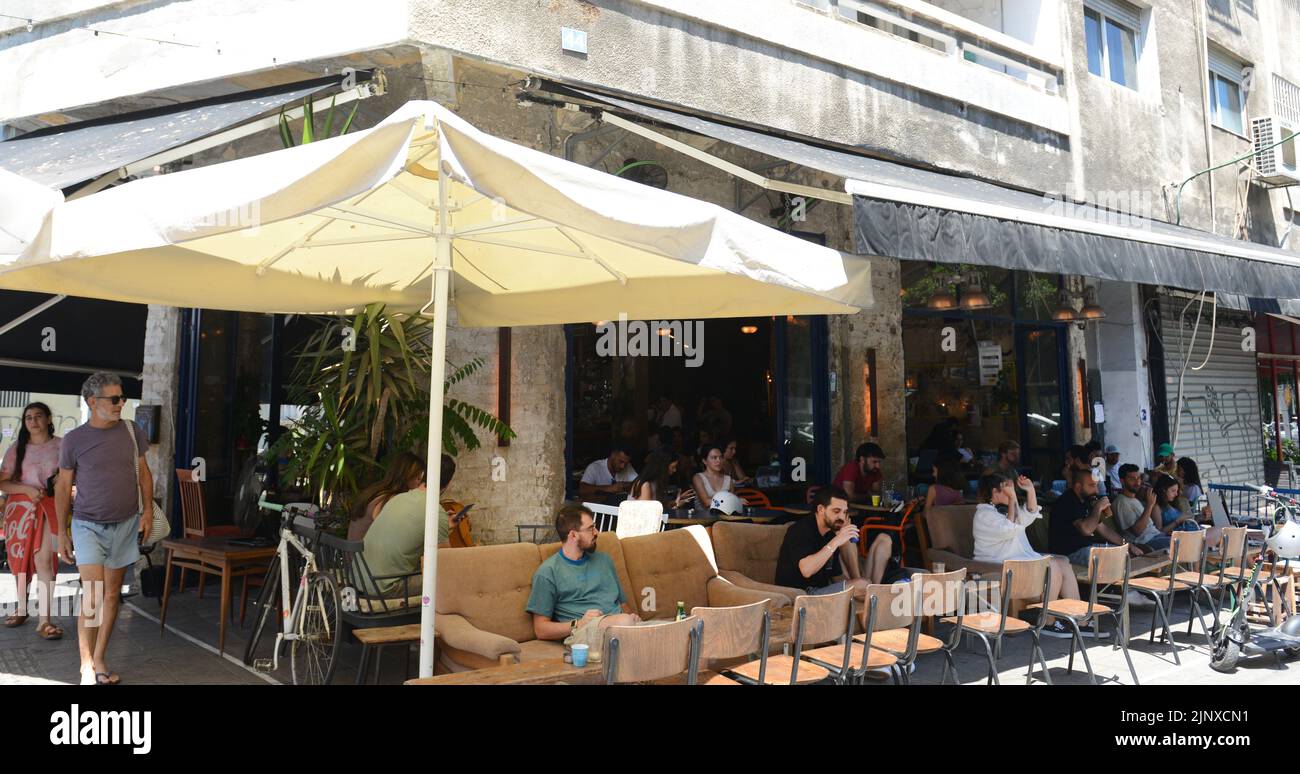 The poular Nabi Yuna cafe & bar in Tel-Aviv, Israel Stock Photo - Alamy