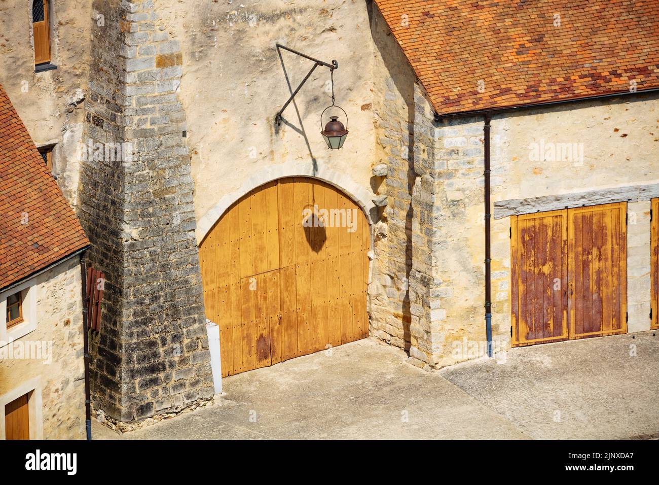 Internal gates Blandy-les-Tours castle view from the court Stock Photo ...
