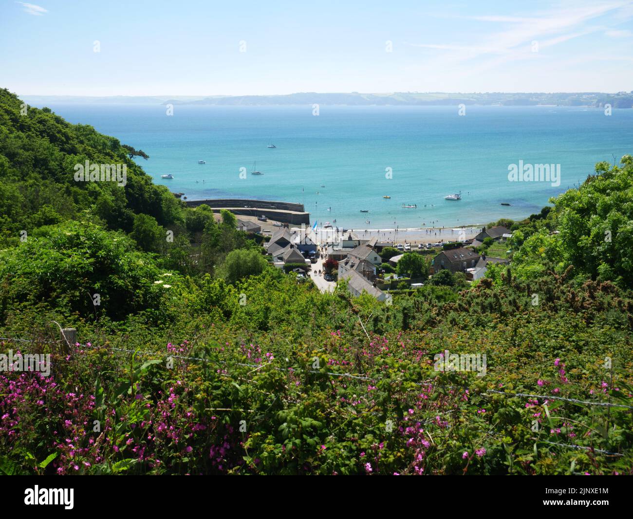 The harbour, Polkerris, near Fowey, Cornwall Stock Photo - Alamy