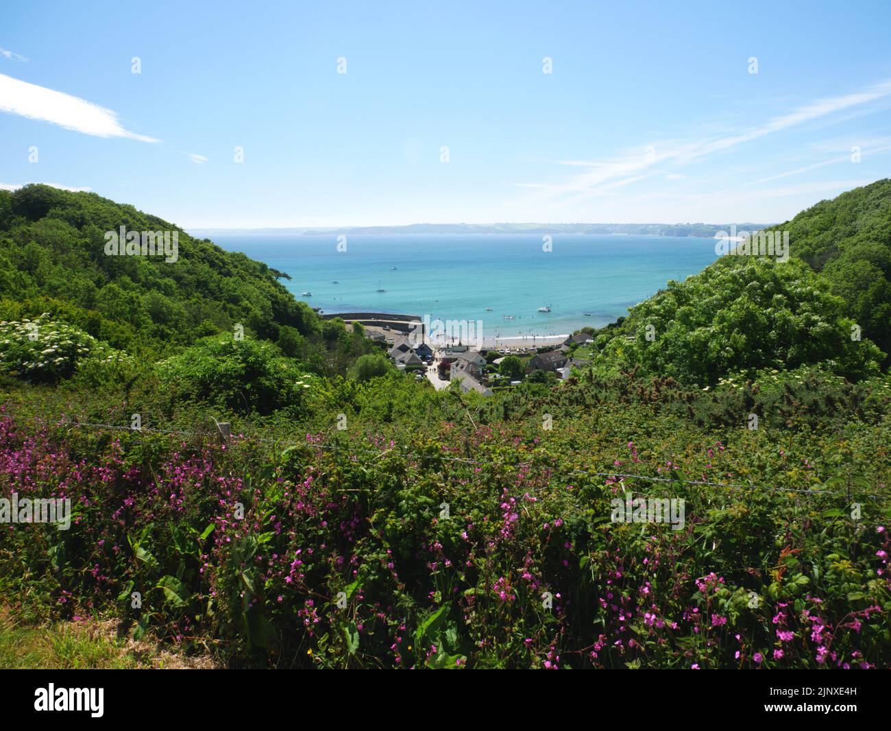 The harbour, Polkerris, near Fowey, Cornwall Stock Photo - Alamy