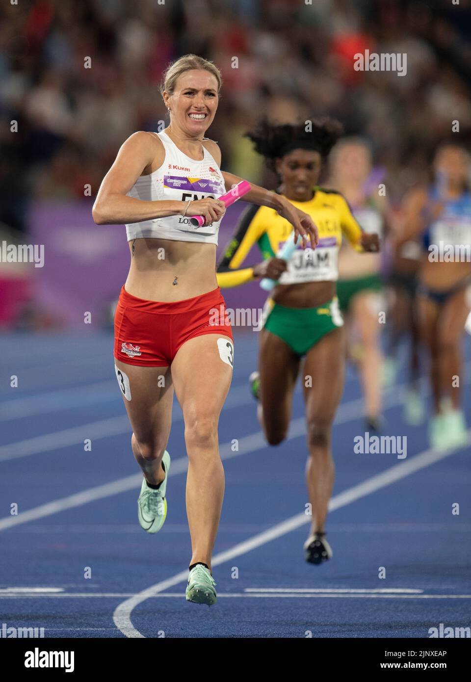 Jessie Knight of England competing in the women’s 4x400m final at the ...