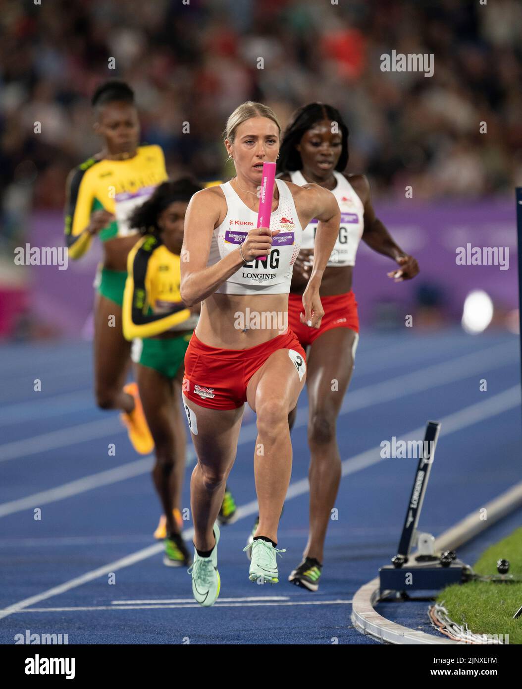 Jessie Knight of England competing in the women’s 4x400m final at the ...
