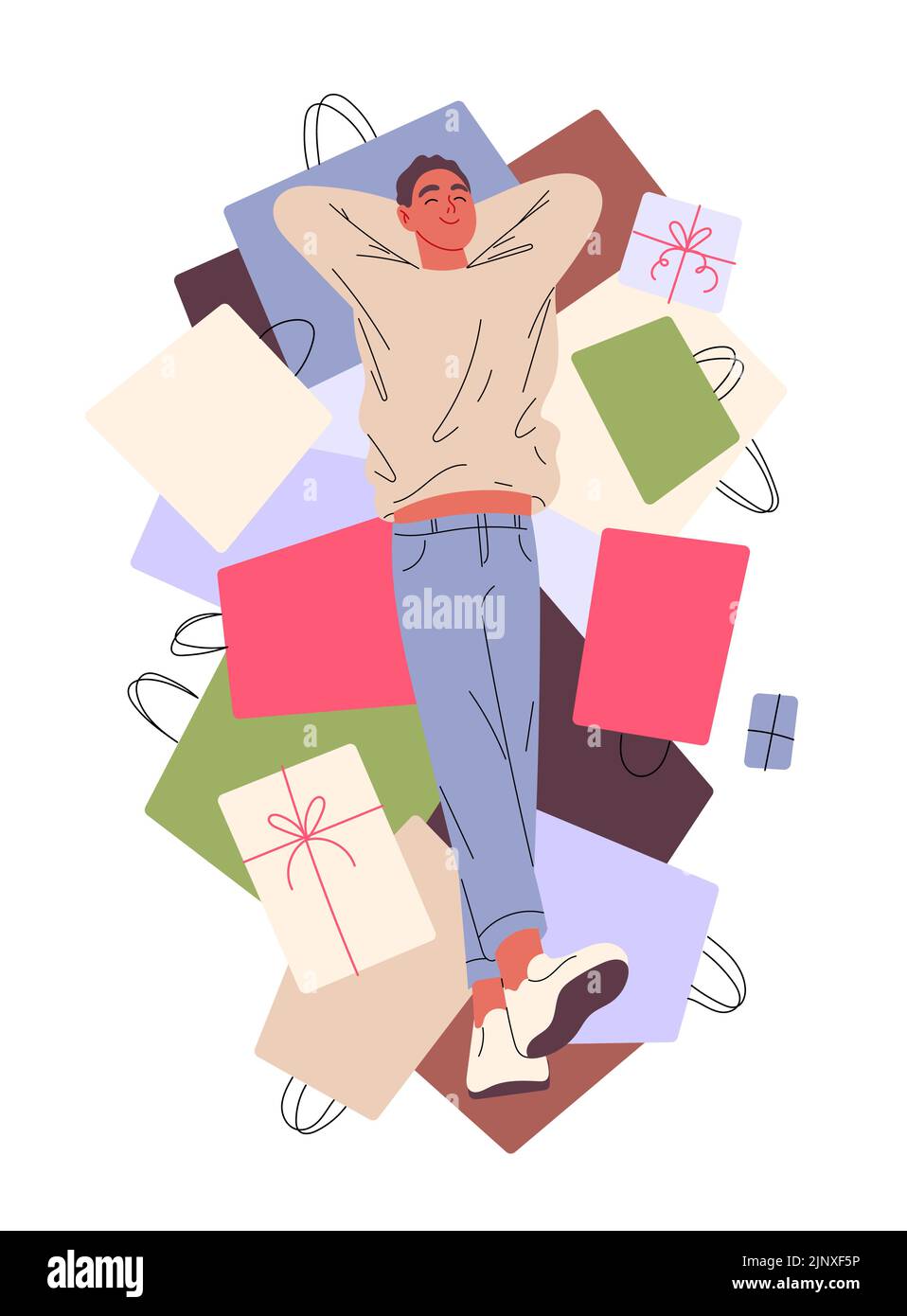 Contentedly Stock Vector Images - Alamy