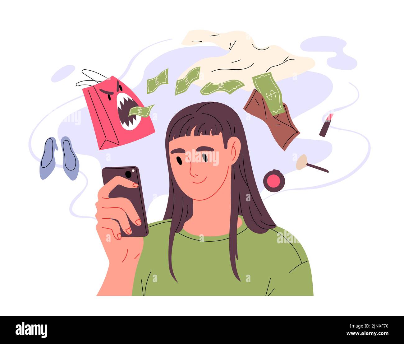Woman problem shopping Stock Vector Images - Alamy