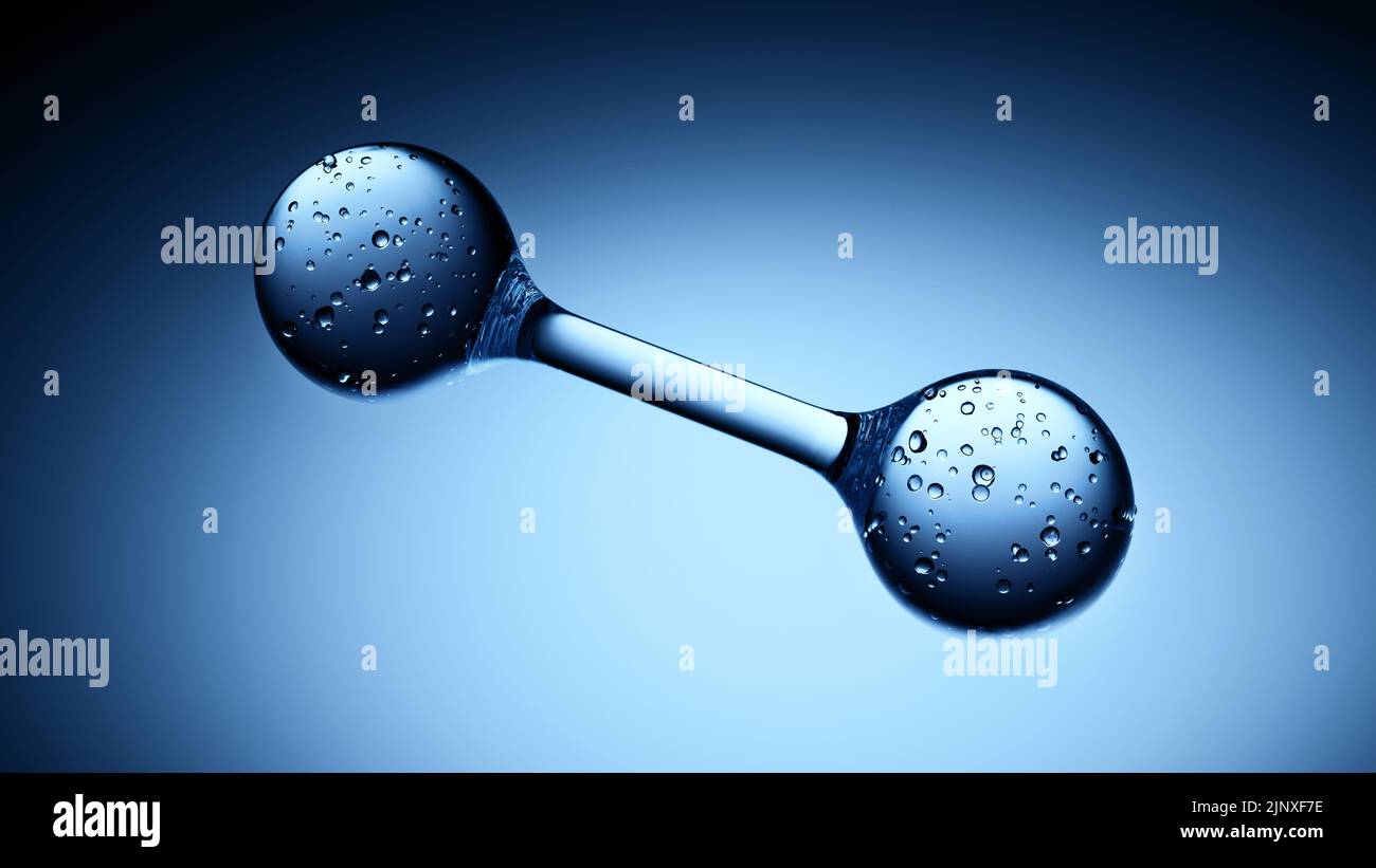 Blue science molecule or atom background, Abstract structure 3d double ...