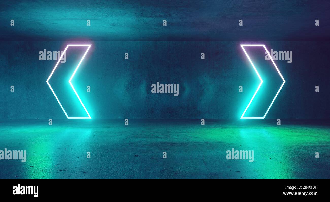 Abstract blue light arrow to right and left speed power technology ...