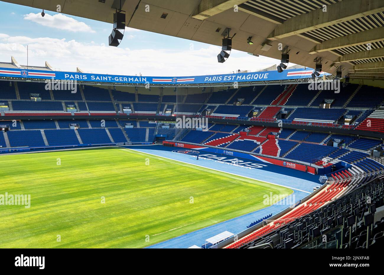 Pitch view at Parc des Princes arena, Paris Stock Photo - Alamy