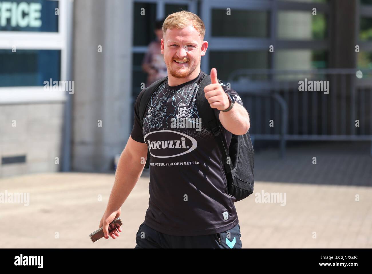 Jordan Johnstone #21 of Hull FC arrives at the MKM Stadium Stock Photo ...