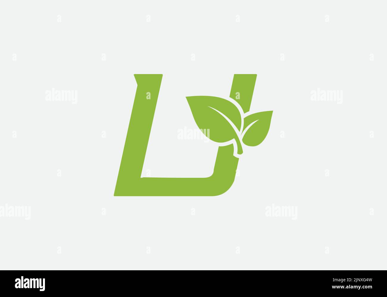 Green leaf and Eco nature logo design vector with the letters and ...