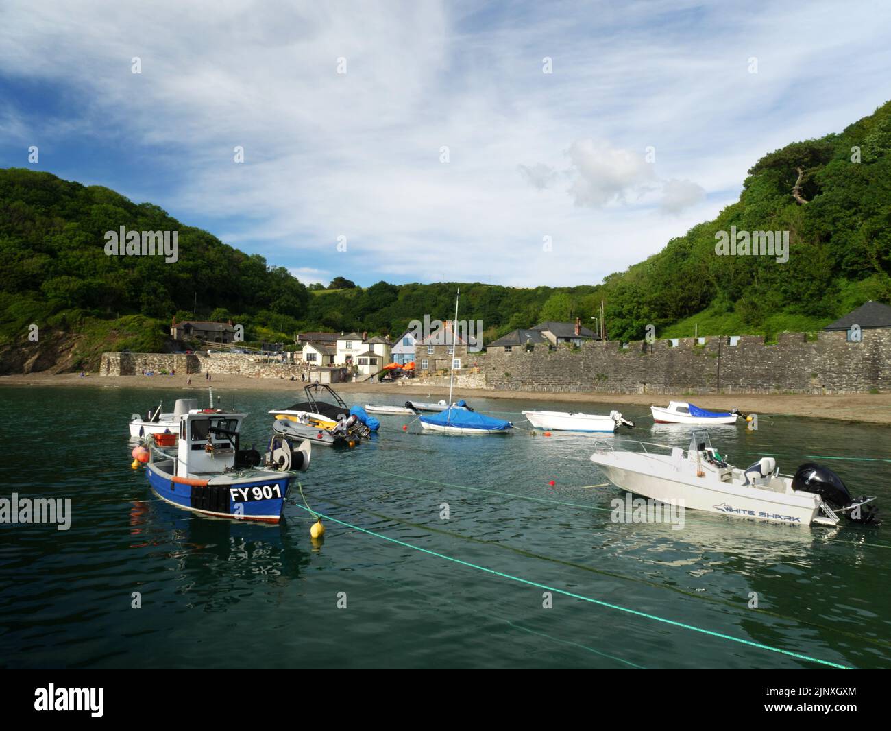 The harbour, Polkerris, near Fowey, Cornwall Stock Photo - Alamy