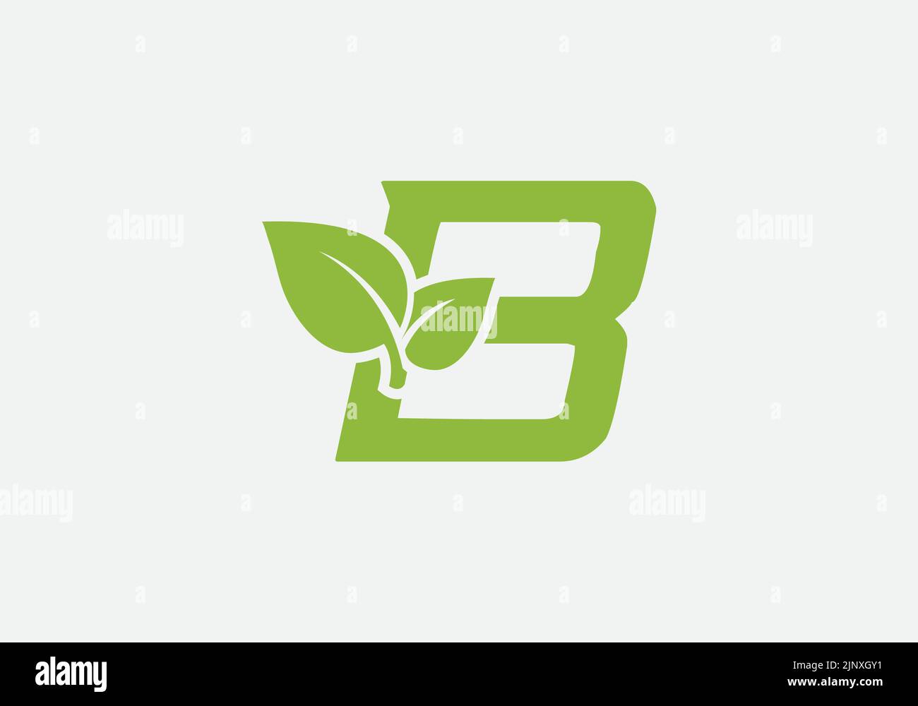 Green leaf and Eco nature logo design vector with the letters and ...