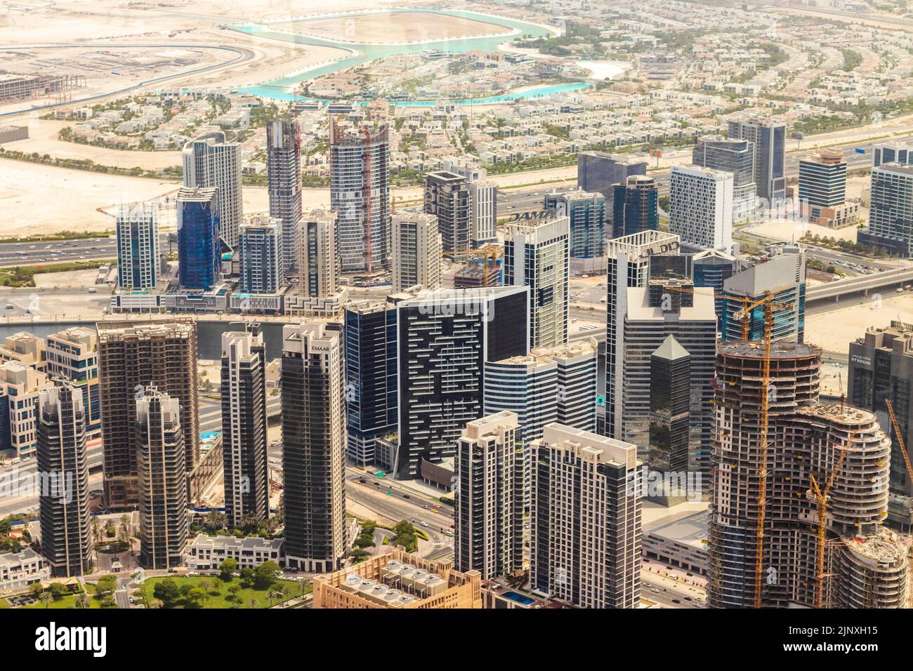 Dubai, UAE - 07.18.2021 - Areal view of buildings in downtown Stock ...