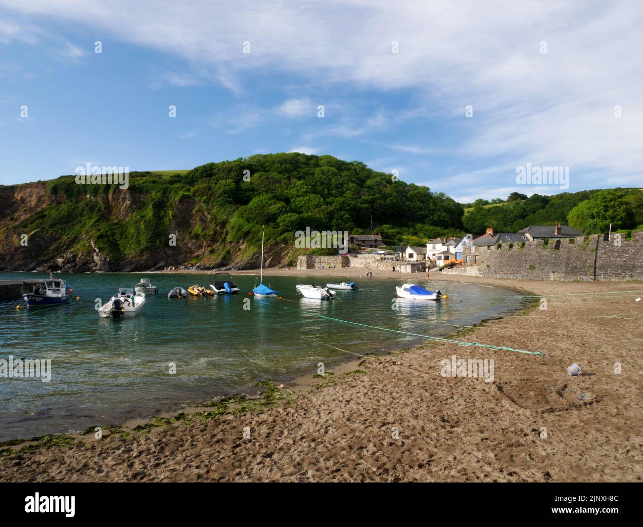 The beach, Polkerris, near Fowey, Cornwall Stock Photo - Alamy