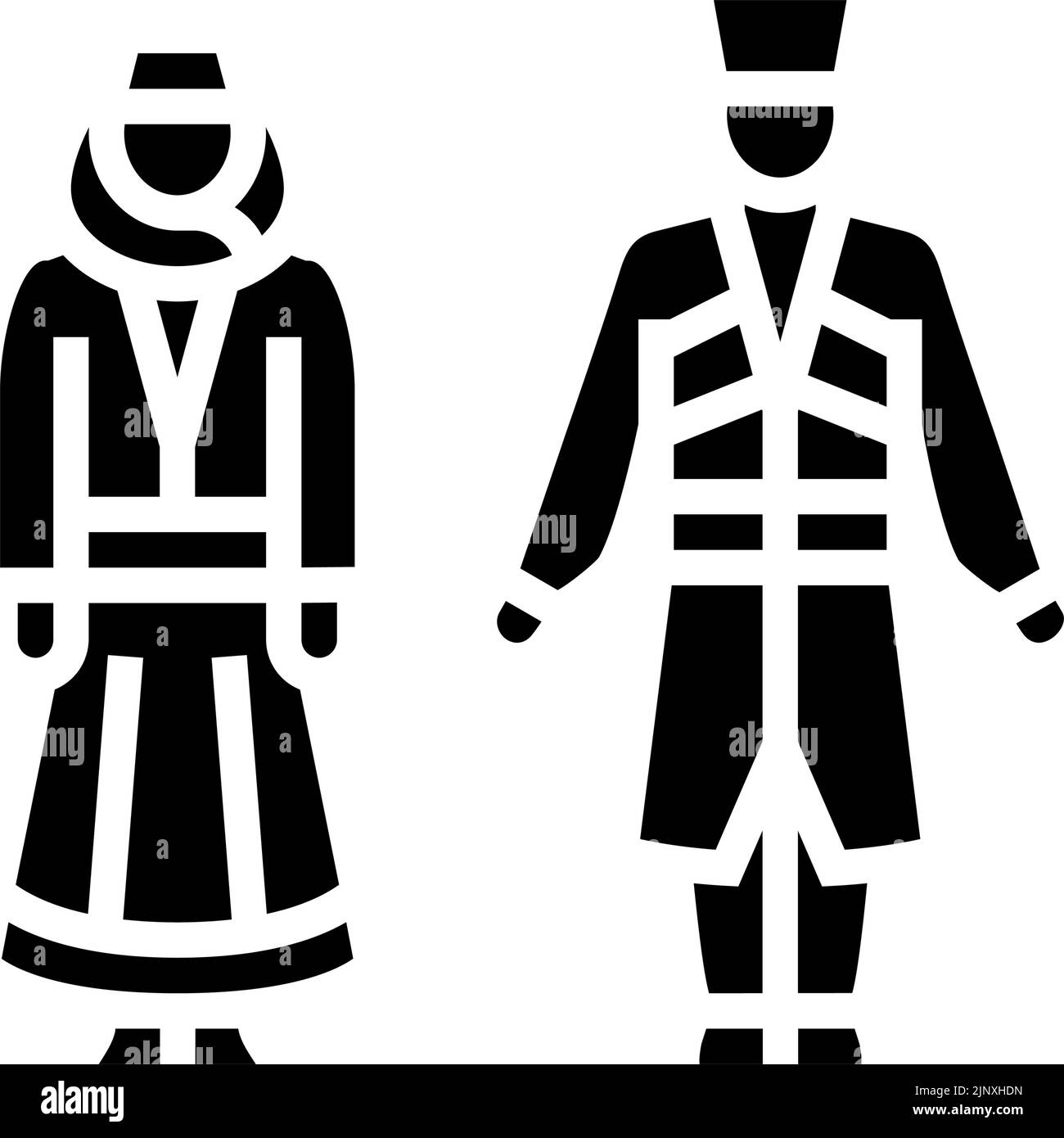 georgian national clothes glyph icon vector illustration Stock Vector ...