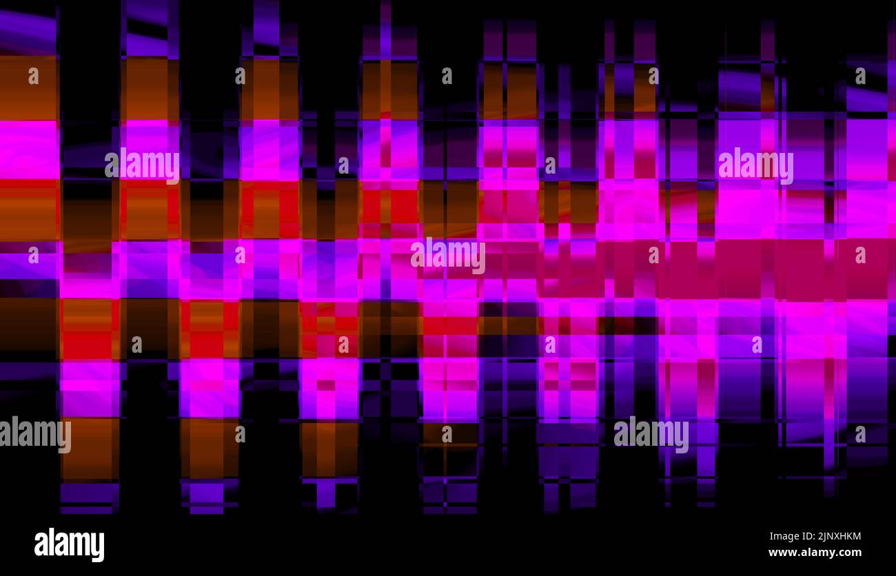 Glowing shiny objects in the dark. Multi color blurred twisted lines ...