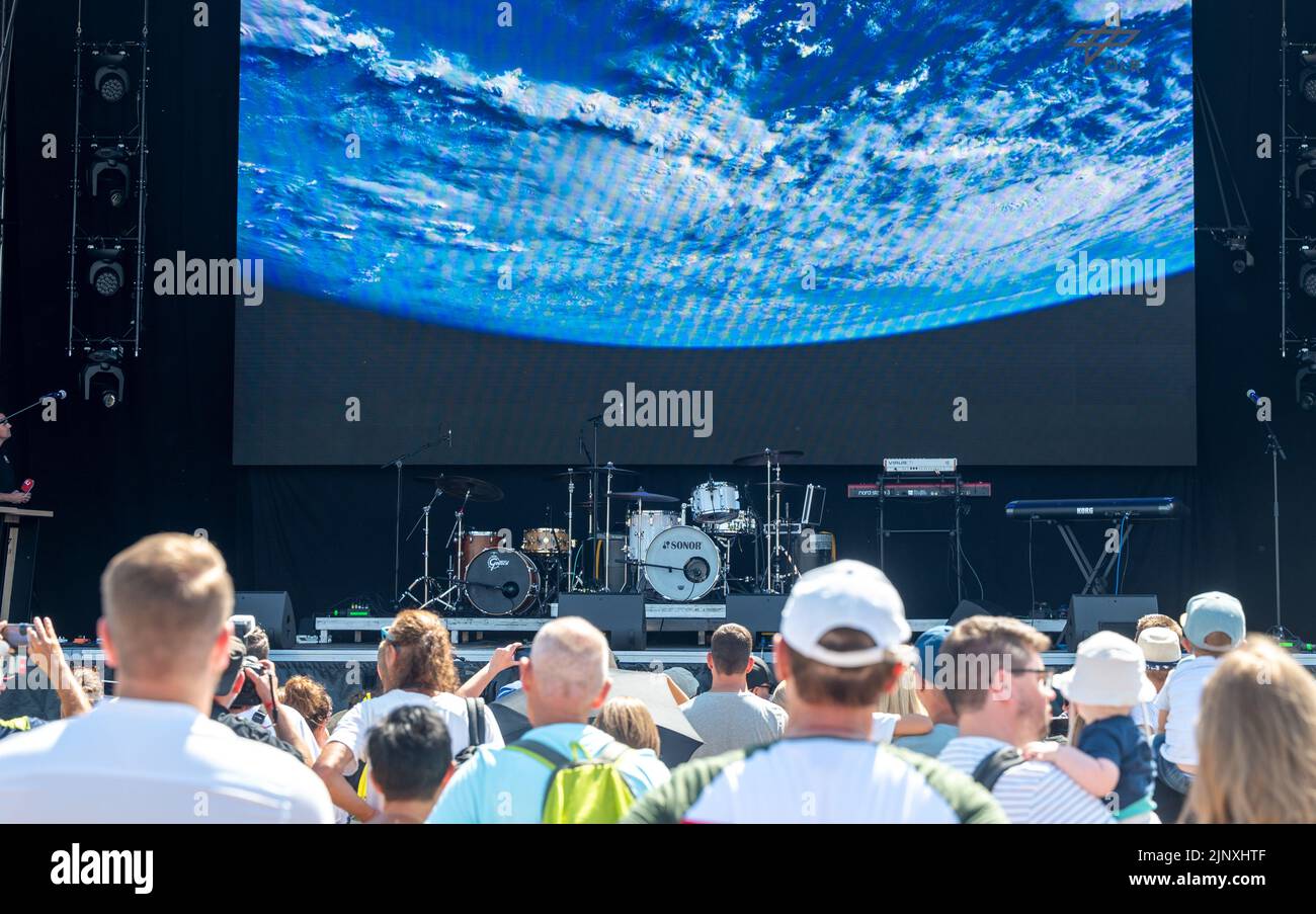 Bosen, Germany. 14th Aug, 2022. A photo of the Earth can be seen above ...