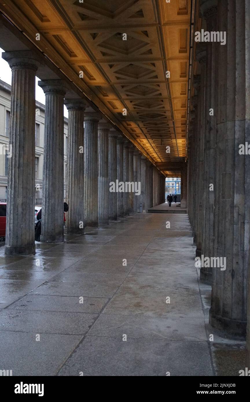 Berlin, Germany: a perspective view of the long colonnade arcade ...